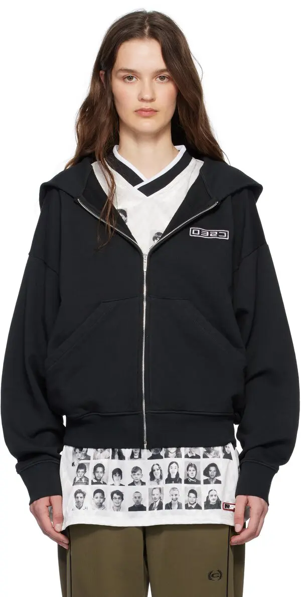 Graffiti Zip Skater Zip Hoodie BALENCIAGA 24SS CROPPED HOODIE